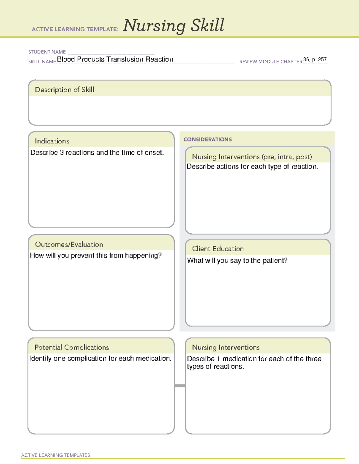 Transfusion Reaction Template - AHN01 - ACTIVE LEARNING TEMPLATES ...