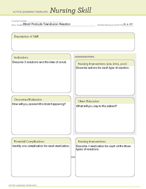 Pulmonary Embolism Template - ACTIVE LEARNING TEMPLATES System Disorder ...