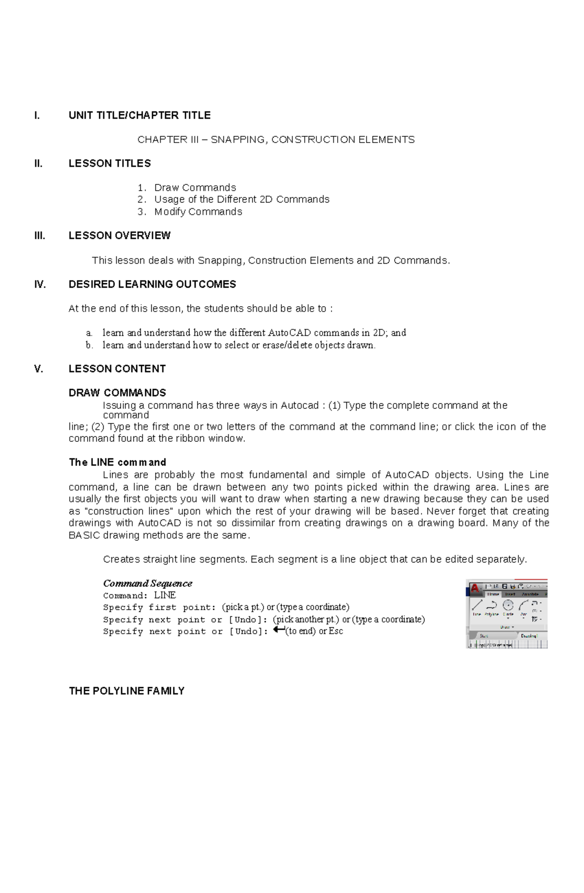 computer-aided design Chapter 3 - I. UNIT TITLE/CHAPTER TITLE CHAPTER ...