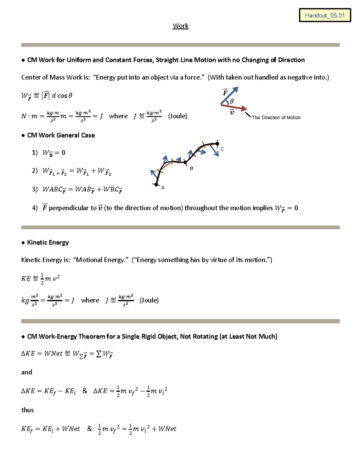 Work and Kinetic Energy: CM Work-Energy Theorem Overview (PHYS 101 ...