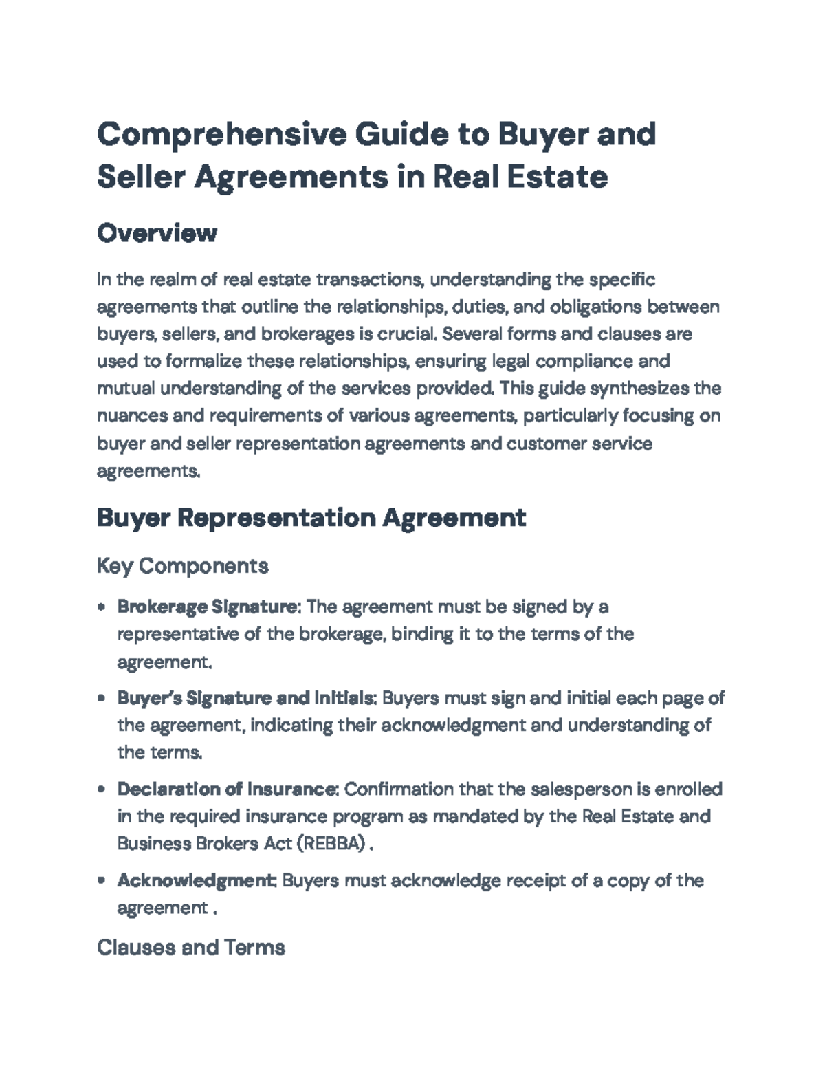 Buyer & Seller Representation Agreements Guide for Real Estate Pros ...