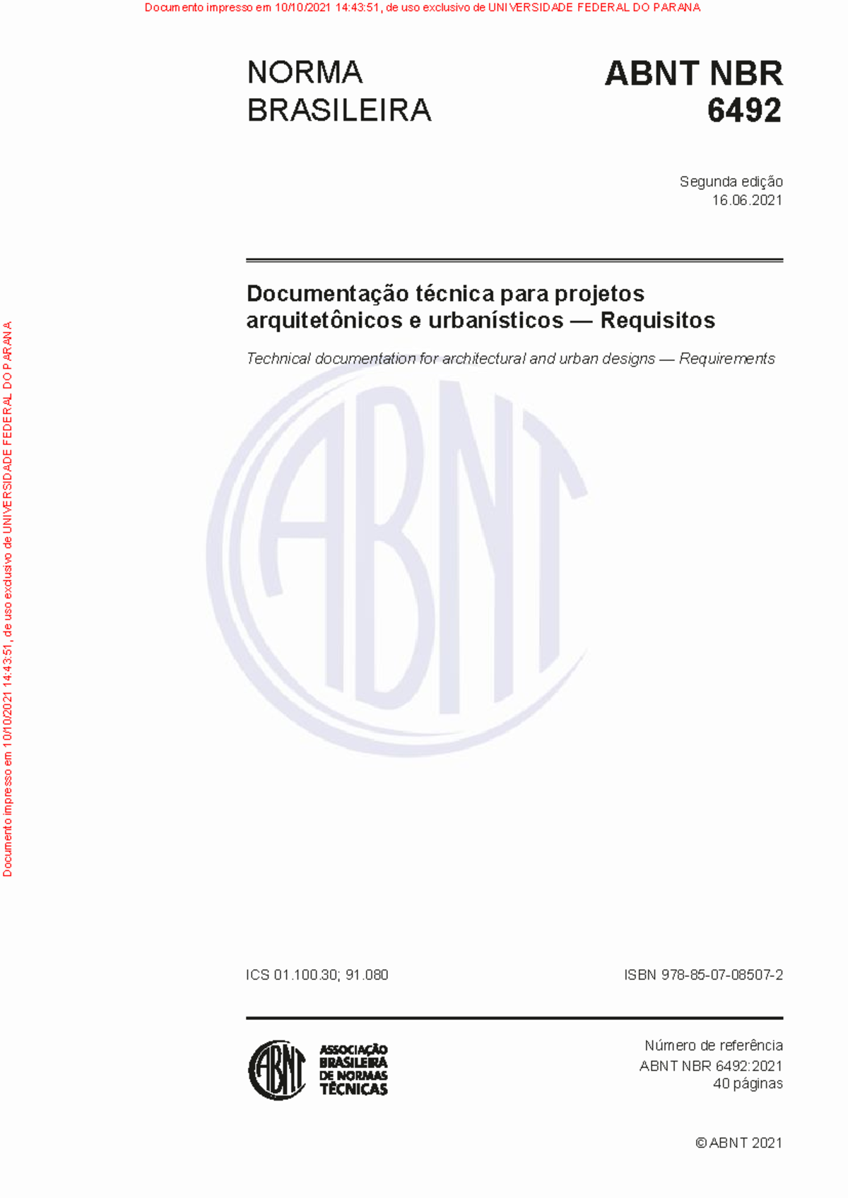 ABNT NBR 6492: Requisitos para Documentação de Projetos Arquitetônicos ...