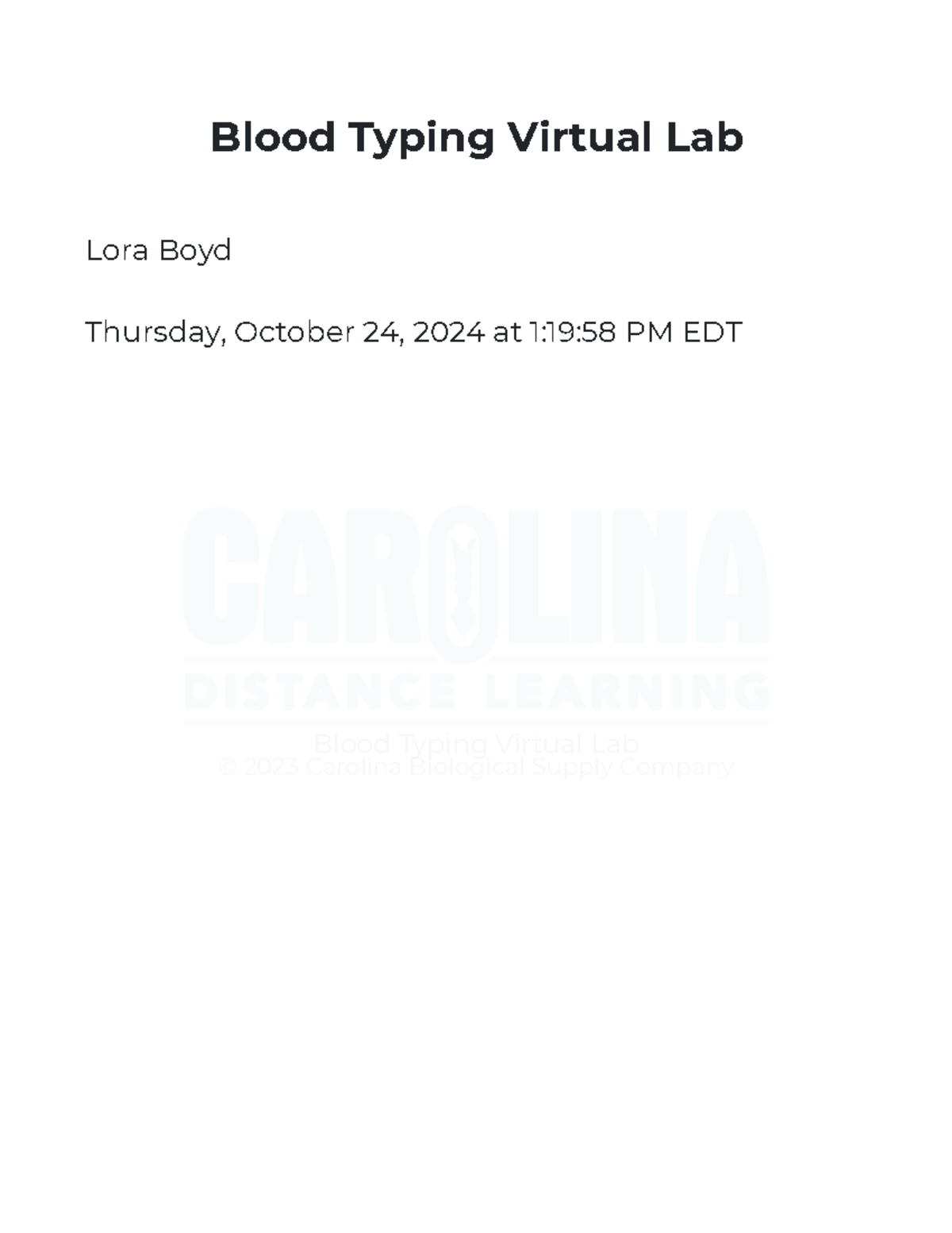 Blood Typing Virtual Lab Activities & Questions - Course 678573 - Studocu