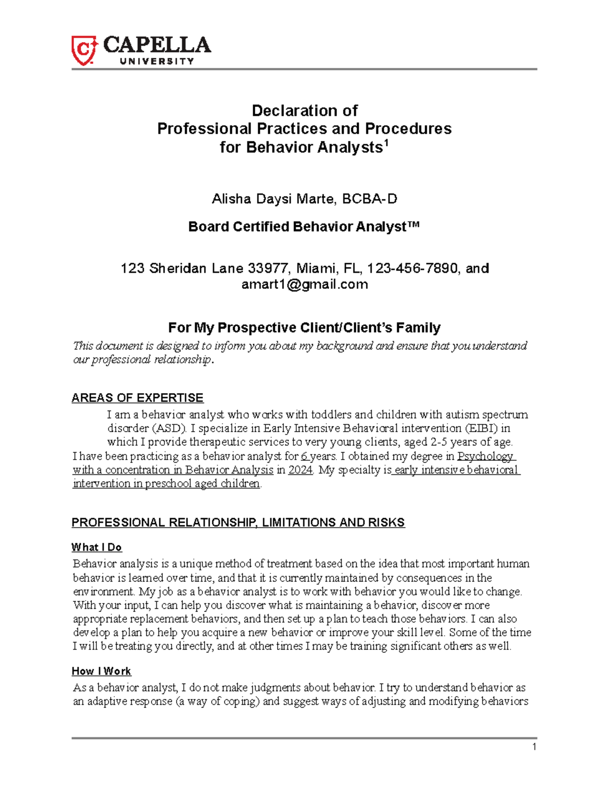 Declaration of Professional Practices for Behavior Analysts (BCBA-D) - Studocu