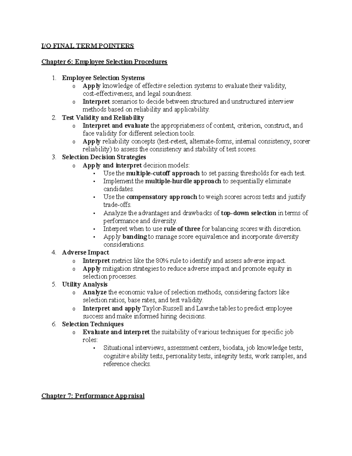 Final TERM Pointers - TOS - I/O FINAL TERM POINTERS Chapter 6: Employee ...