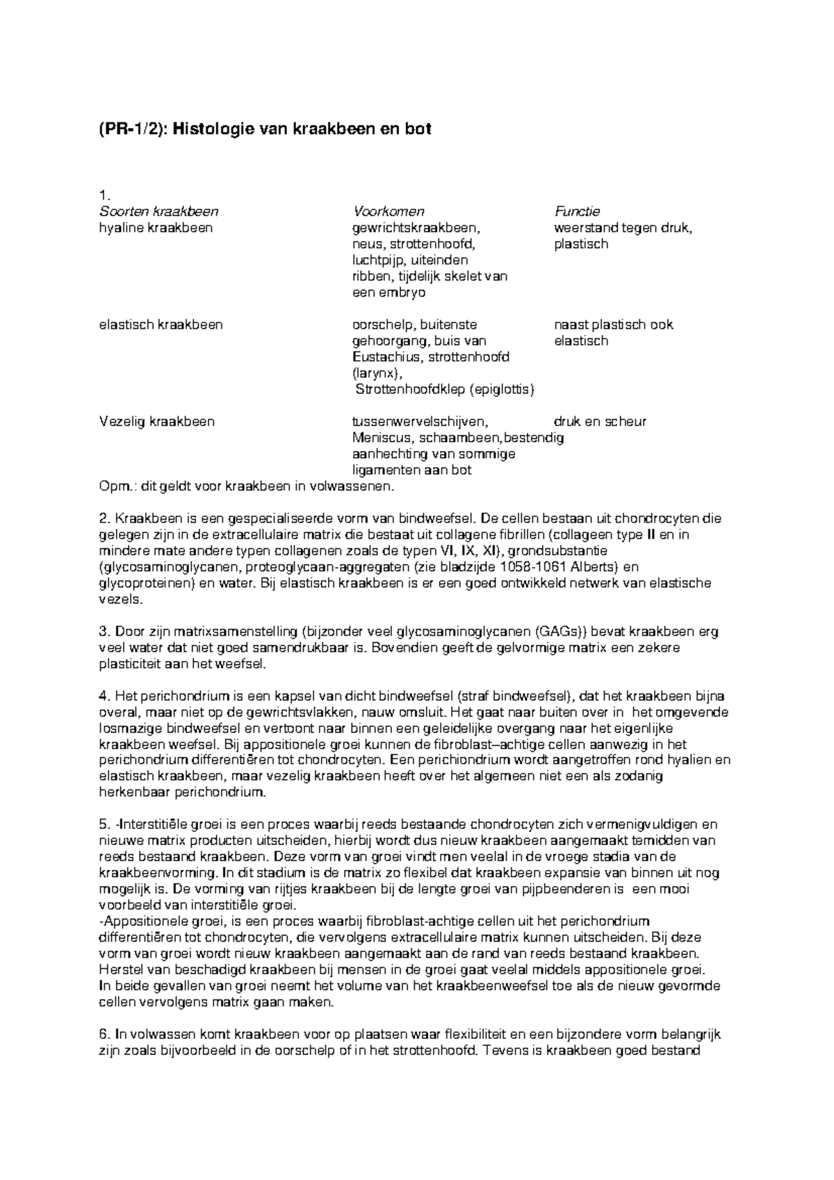 Histologie van Bot en Kraakbeen: Les 2A Samenvatting en Inzichten ...