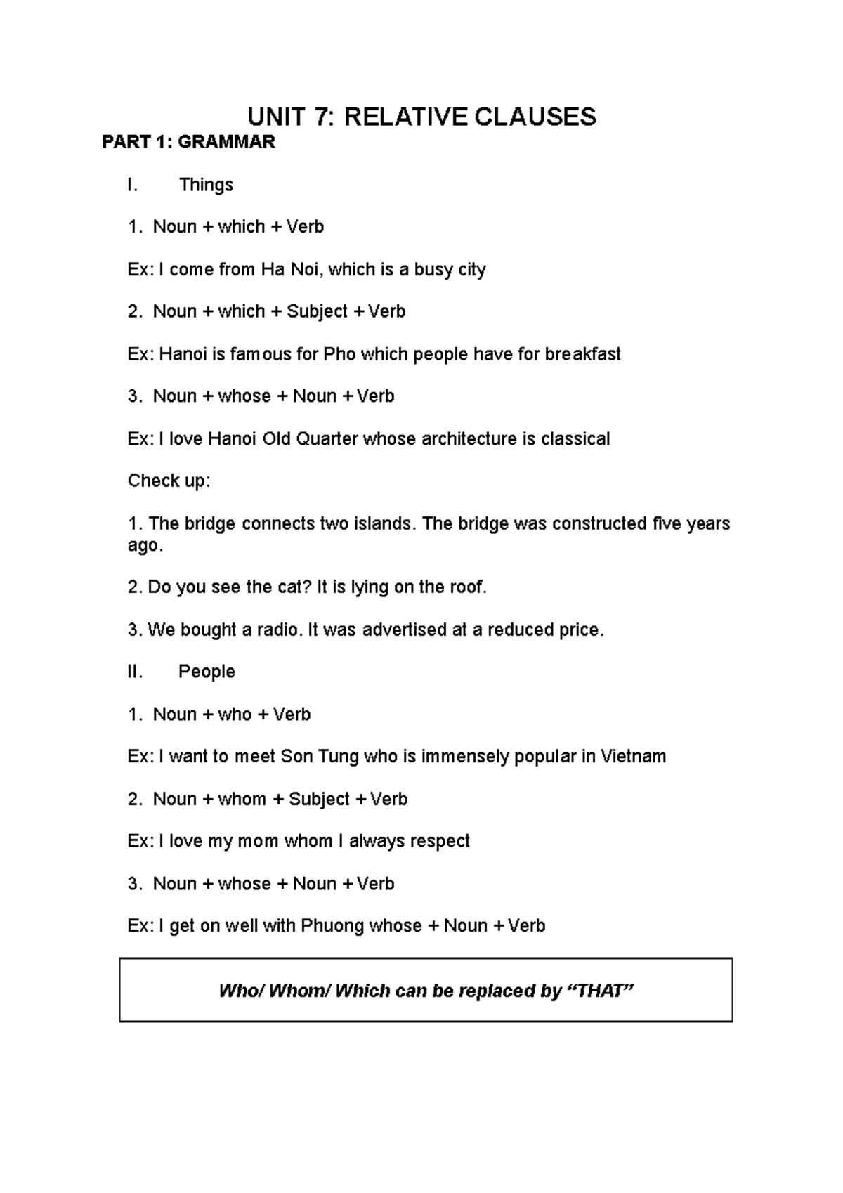 Unit 7 Writing: Understanding Relative Clauses and Structures - Studocu