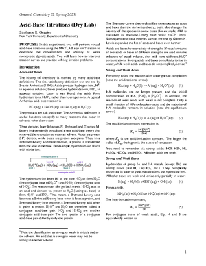 Determining Ka and pKa of Bromocresol Green Indicator Lab Report - Determining the Acid ...