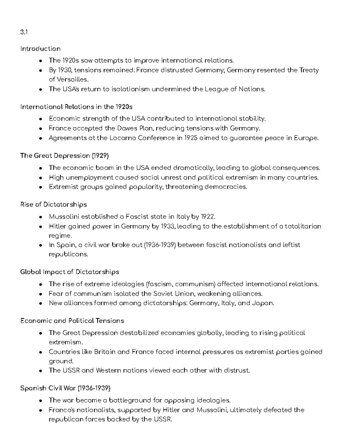 1920s to WWII: Rise of Dictatorships and International Relations ...