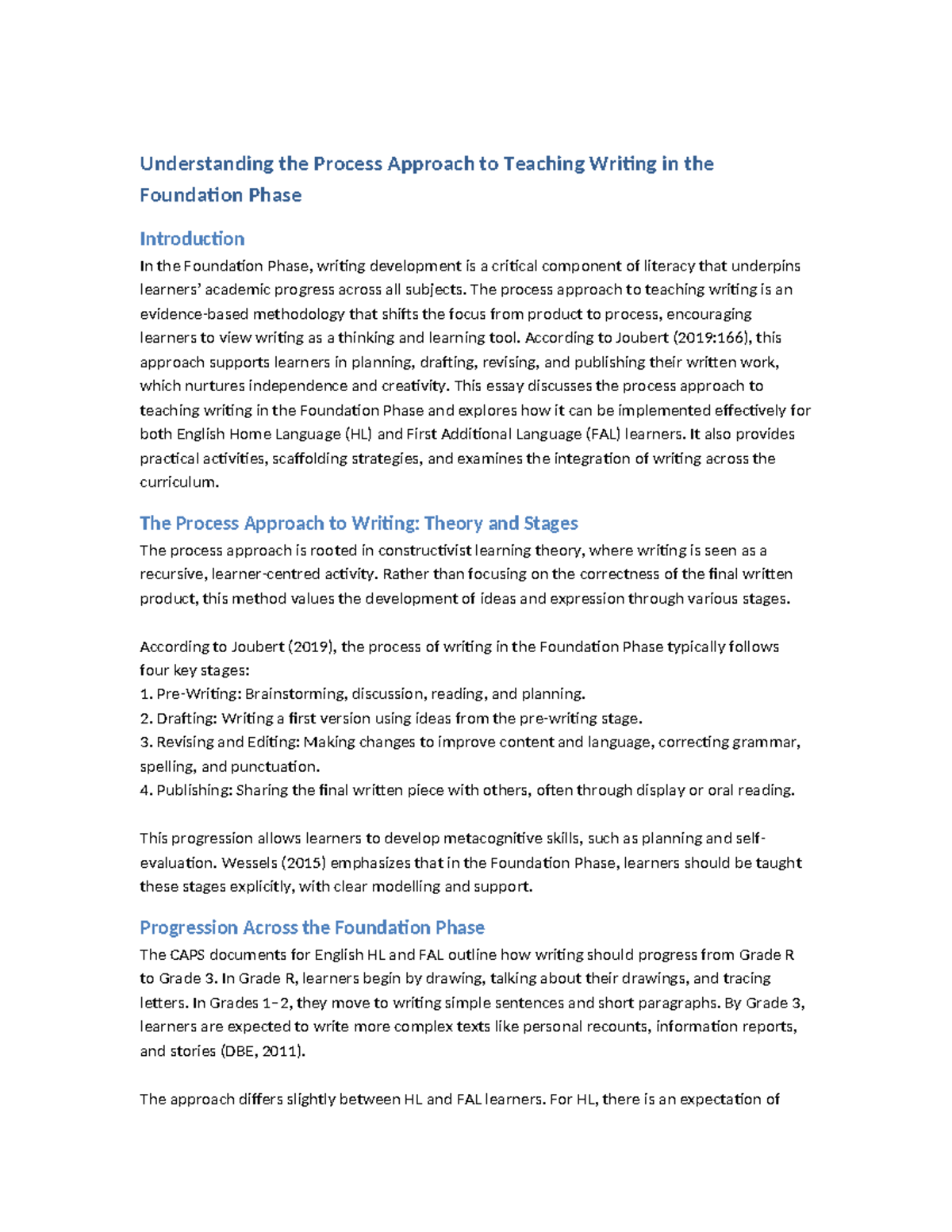 EFWI7311 Part 1: Process Approach to Teaching Writing in Foundation ...