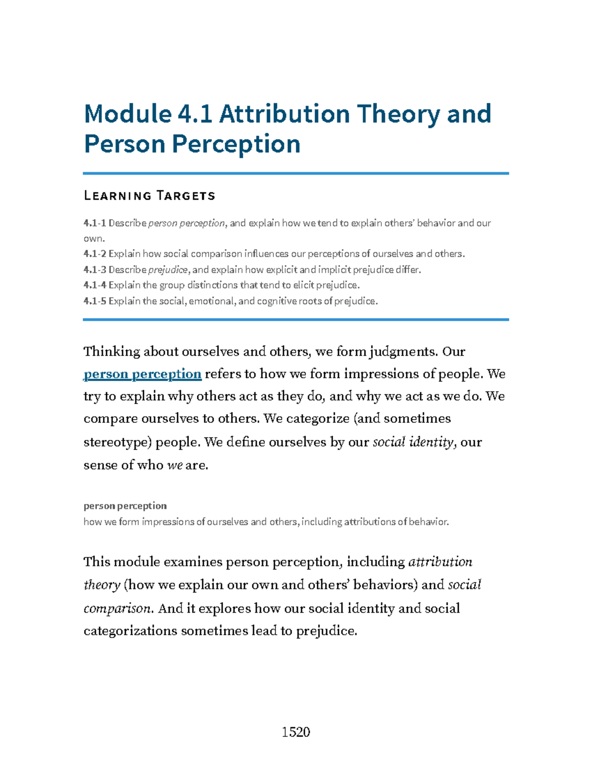 Module 4.1: Attribution Theory, Person Perception, and Prejudice ...