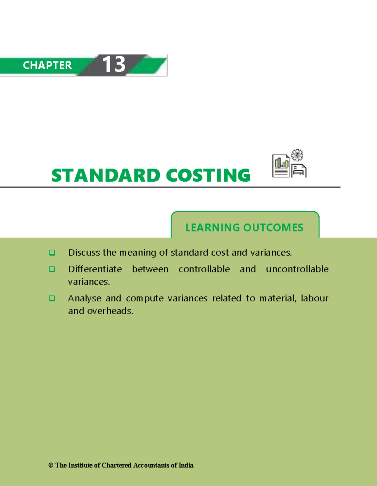 CHAPTER 13: STANDARD COSTING AND VARIANCE ANALYSIS (272259505) - Studocu