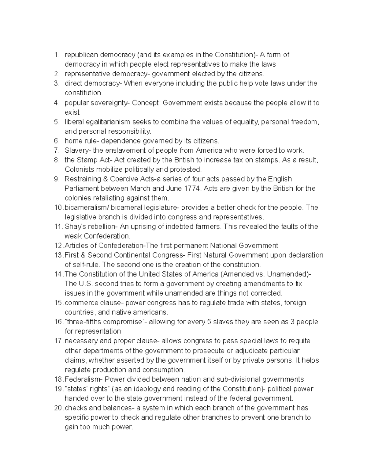 Poli Sci Study Guide: Republican Democracy & Key Concepts - Studocu