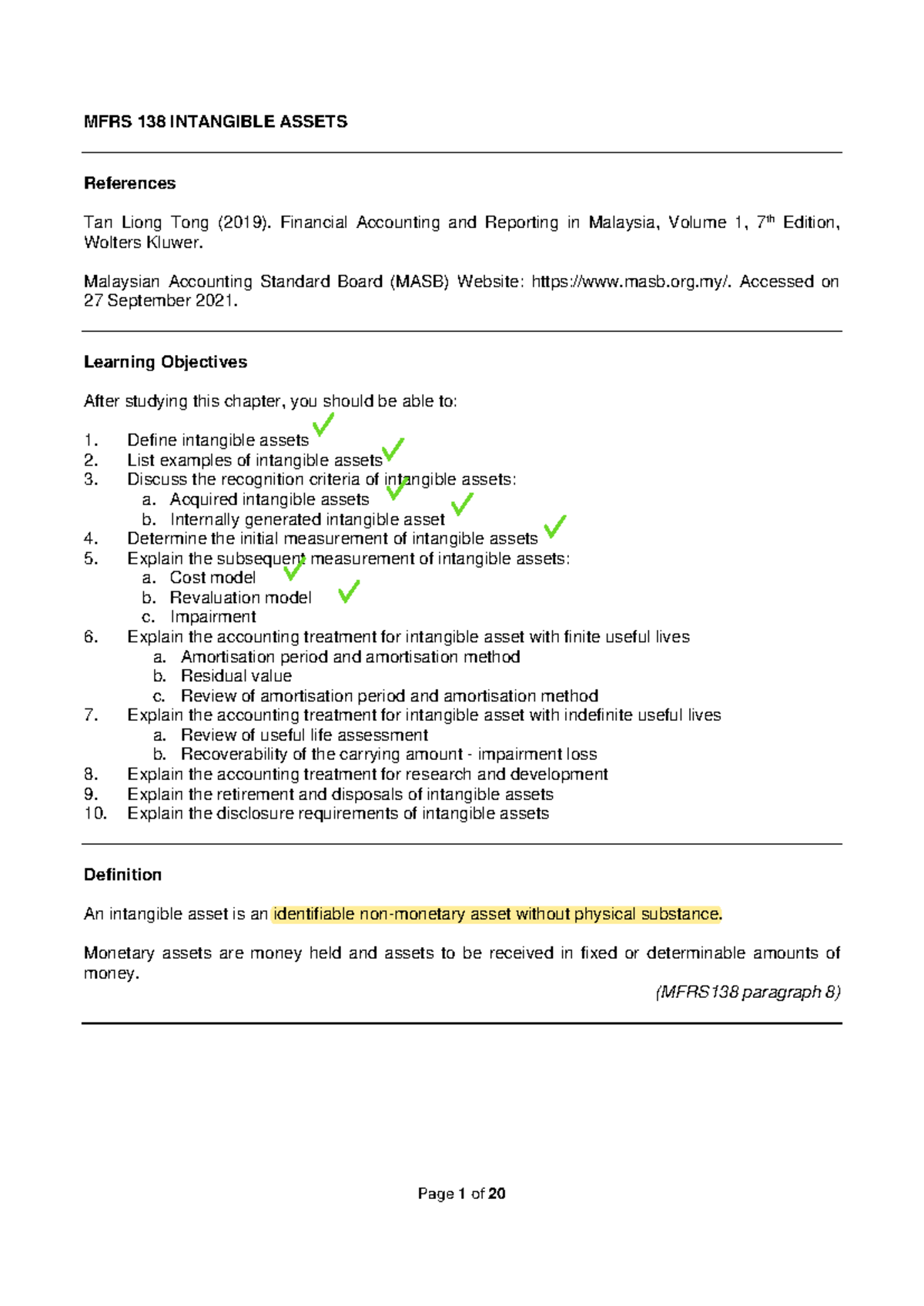 [MFRS138] Comprehensive Notes on Intangible Assets and Their Treatment ...