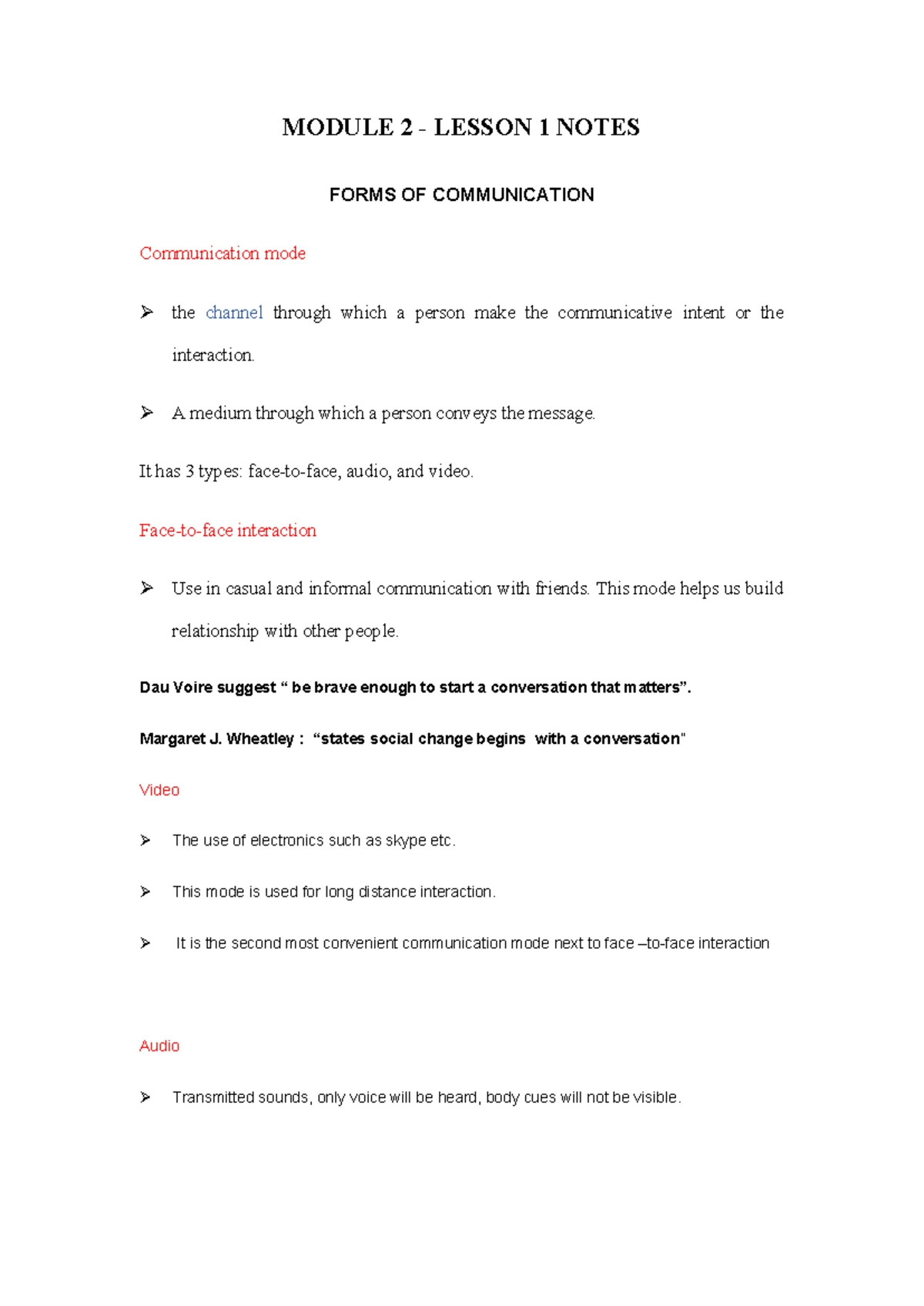 MODULE 2 LESSON 1: UNDERSTANDING FORMS OF COMMUNICATION - Studocu
