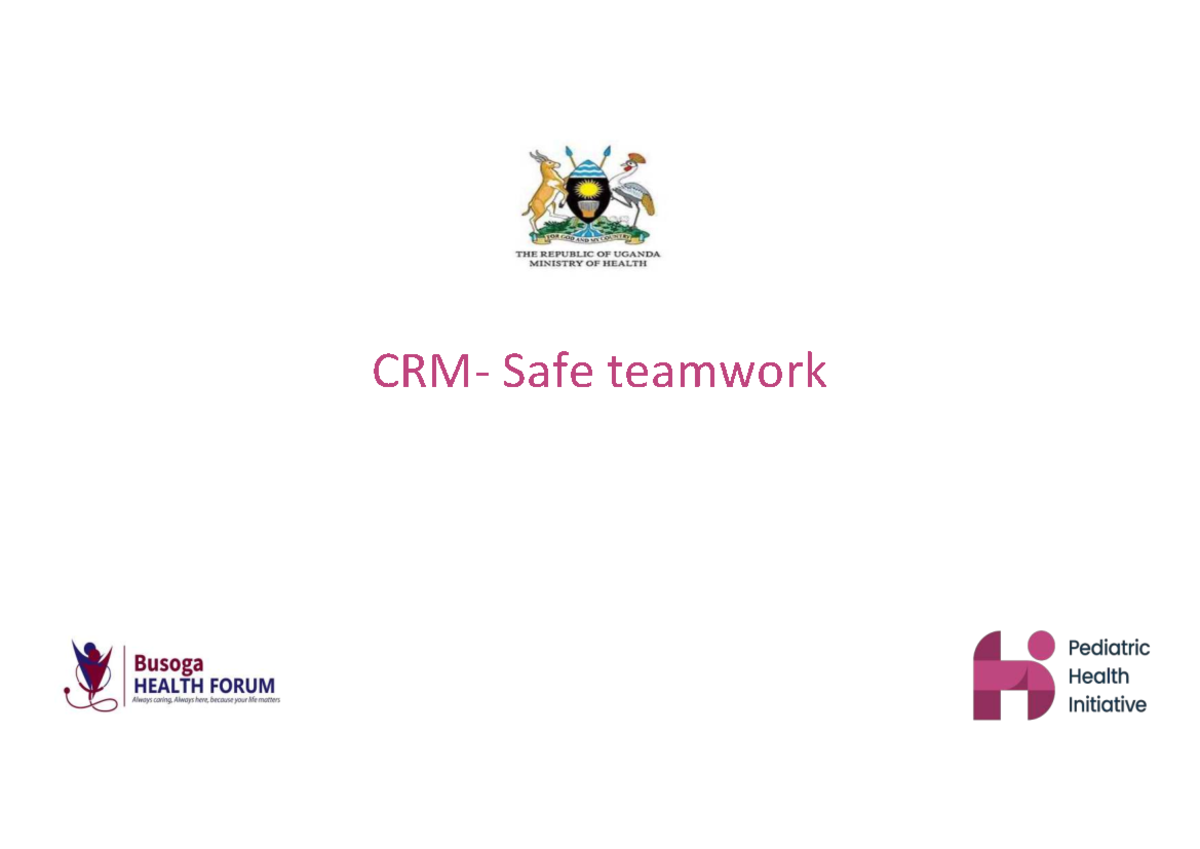 CRM and Teamwork: Enhancing Clinical Outcomes - April 2025 - Studocu