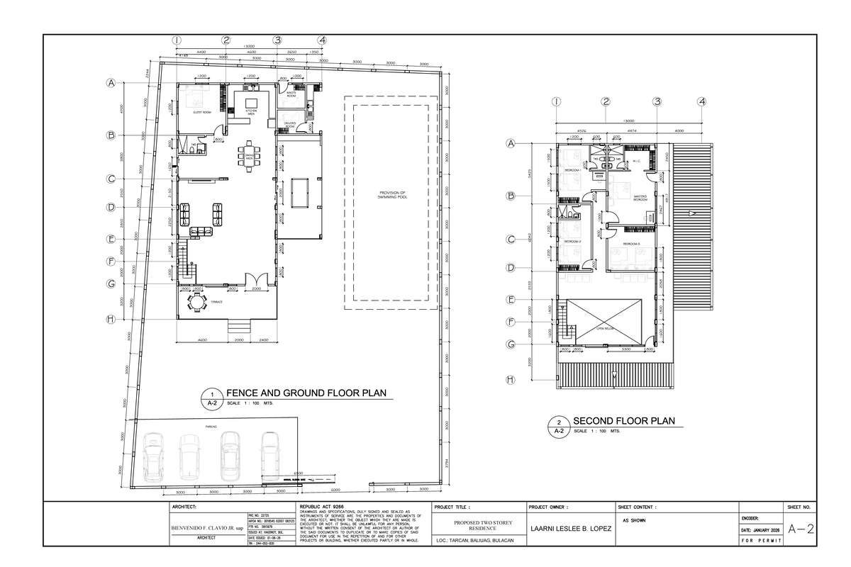 Proposed Two Storey Residence Plan - BS CE 3000 - Studocu