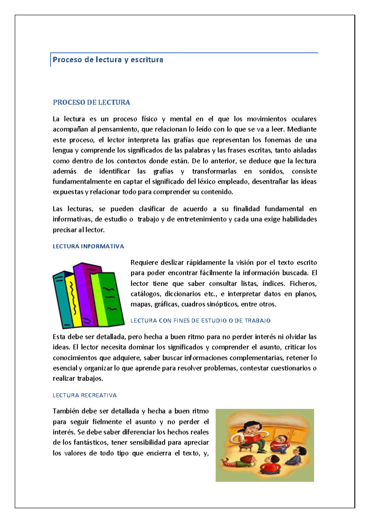 Proceso de Lectura y Escritura: Estrategias y Técnicas - Studocu