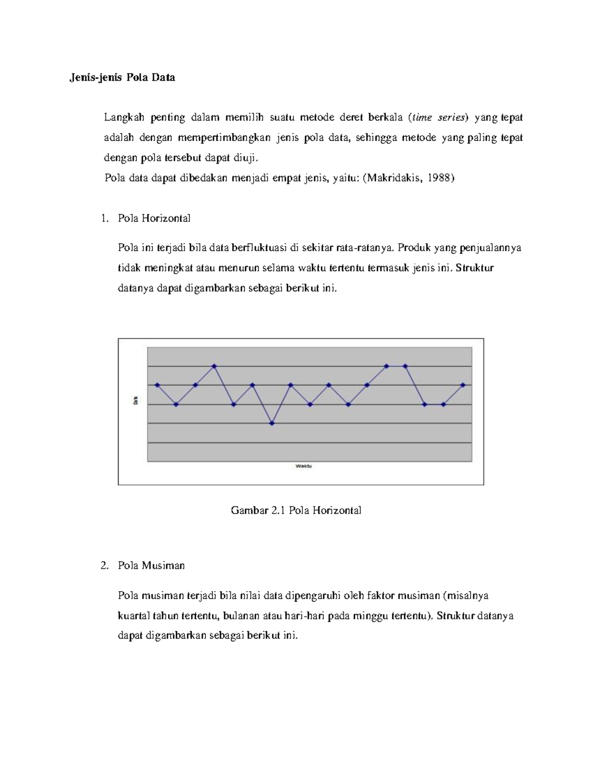 Jenis-jenis Pola Data Peramalan dalam Time Series Analysis - Studocu