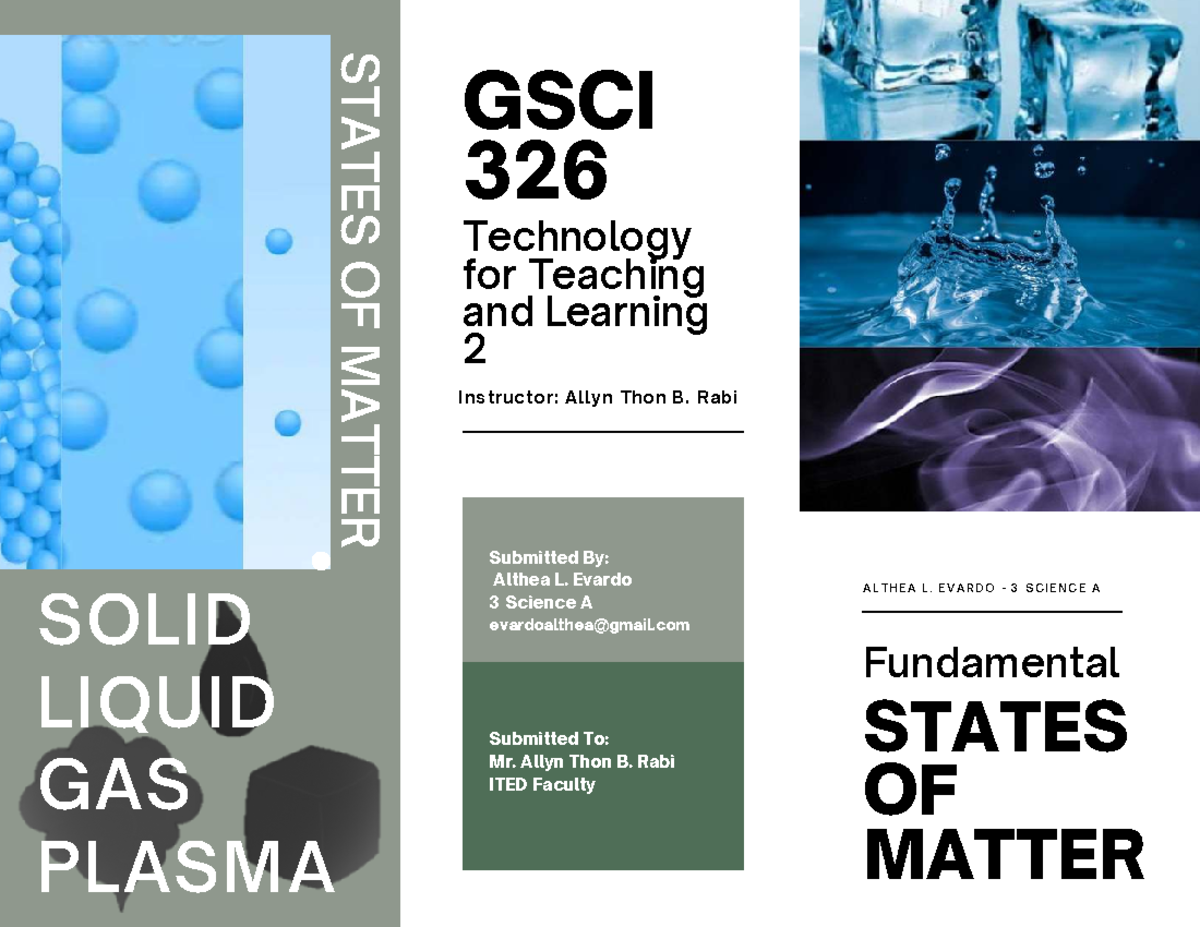GSCI 326 States of Matter: Teaching & Learning Brochure - Studocu