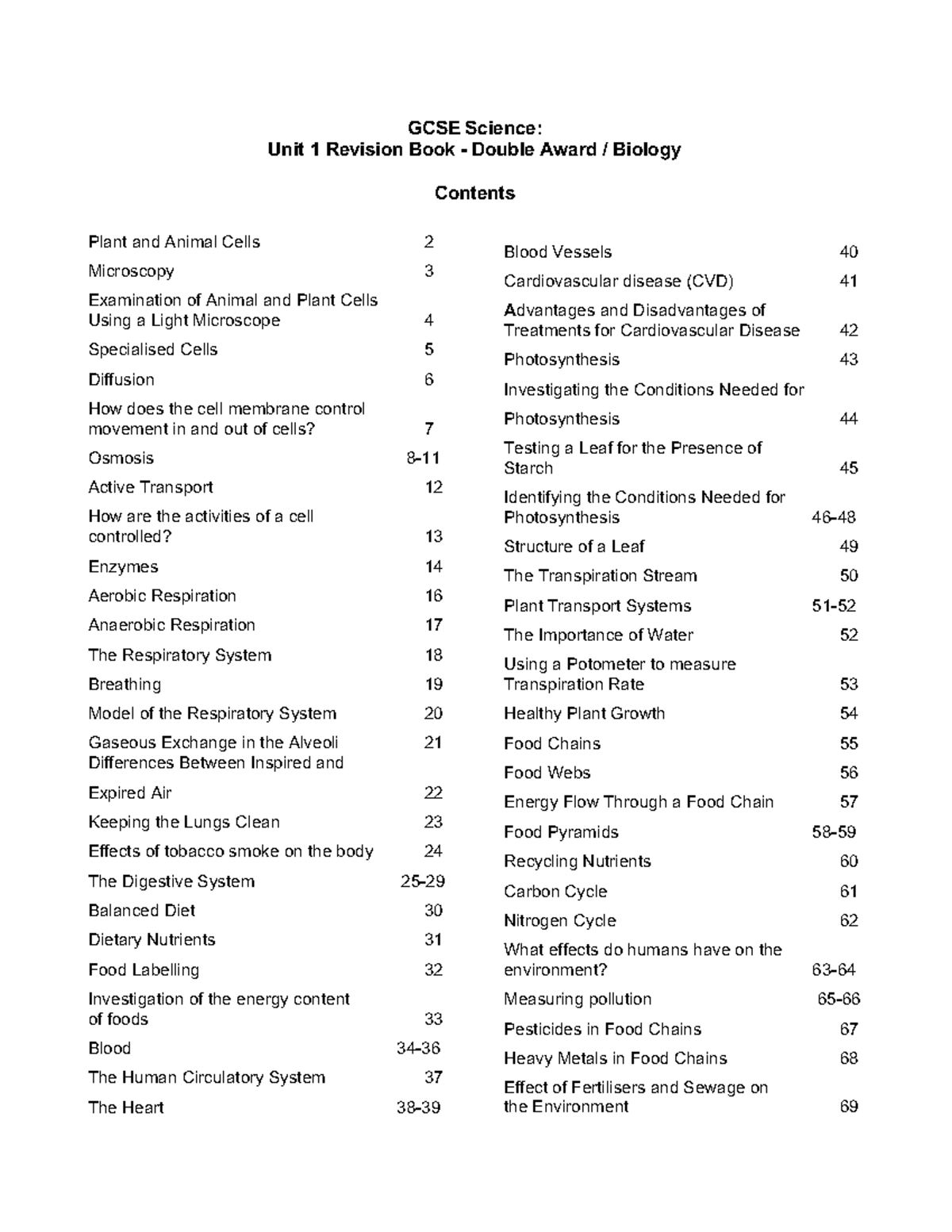 Biology and jc notes - Examination of Animal and Plant Cells GCSE ...