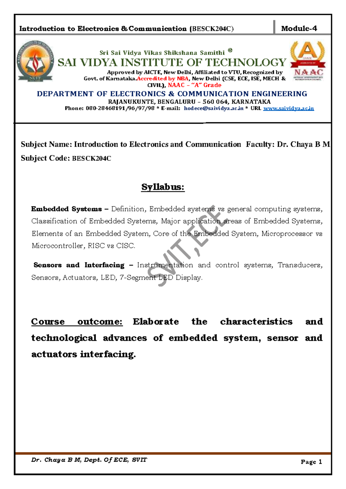 22ESC143 BESCK204C Embedded Systems Module-4 Study Notes - Studocu