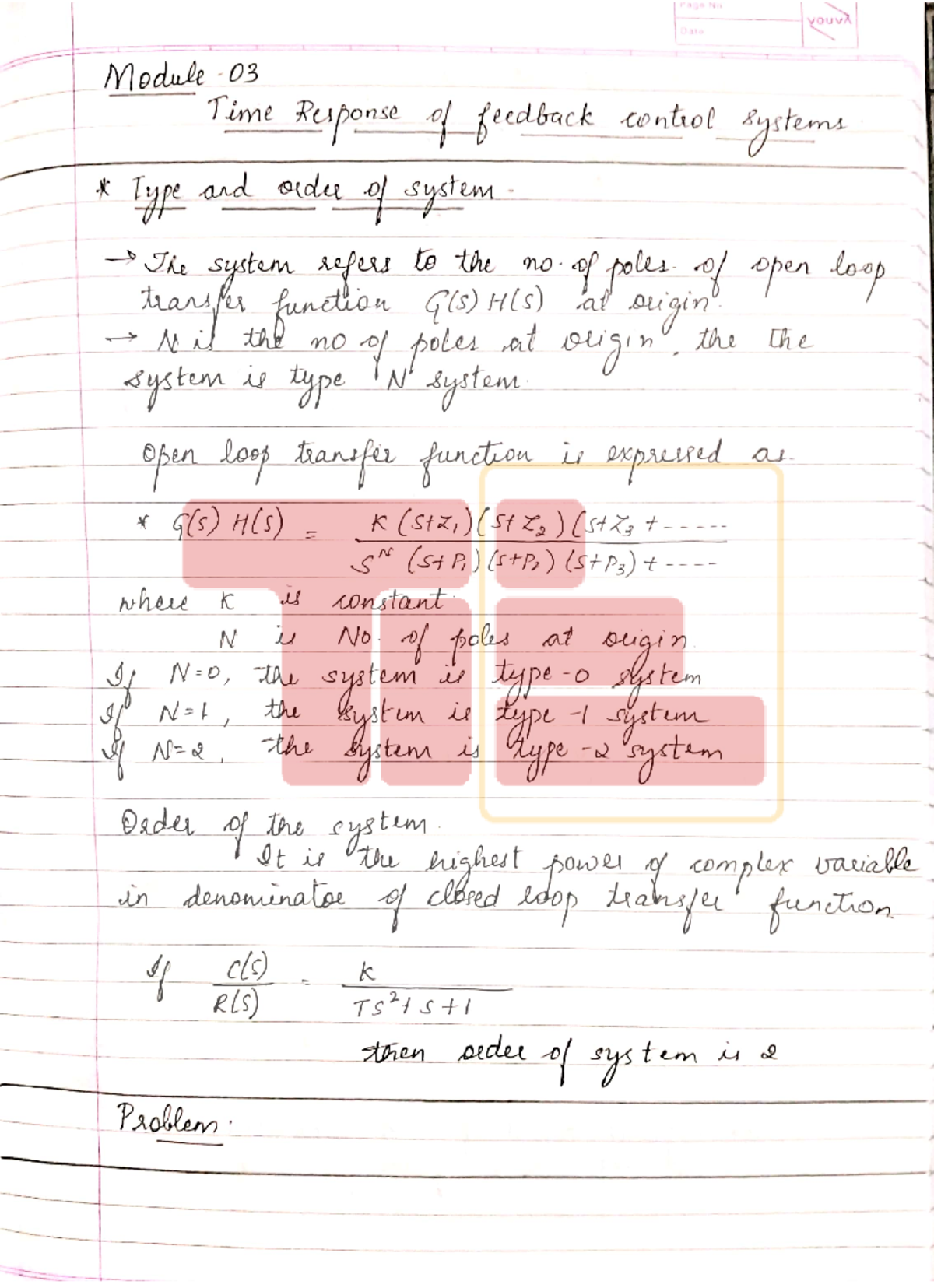 Module 03: Time Response & System Type Analysis - BEC403 Notes - Studocu