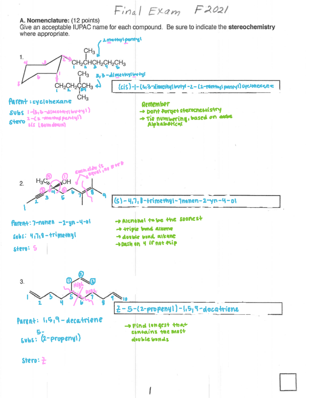 Cyclohexane Substituted with Alcohols Alkenes and Halogens - Studocu