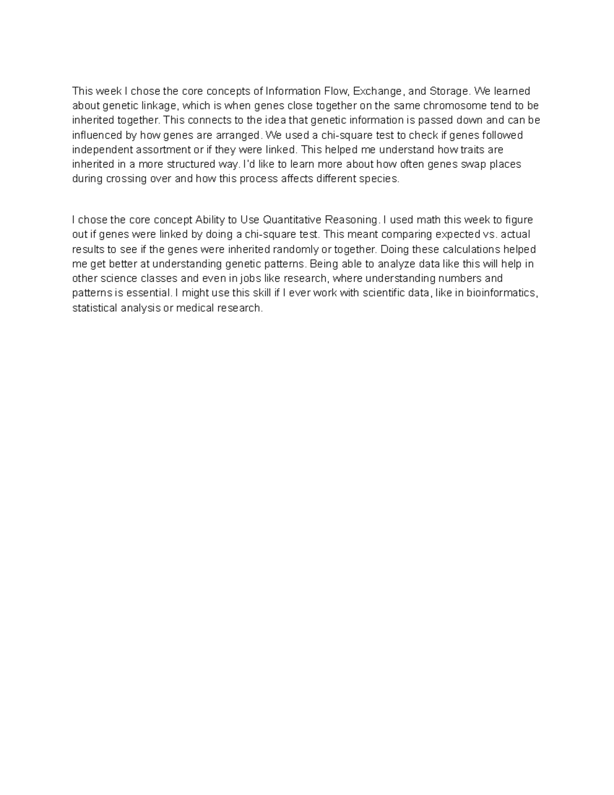 Weekly Reflection on Info Flow & Quantitative Reasoning, Module 4 - Studocu