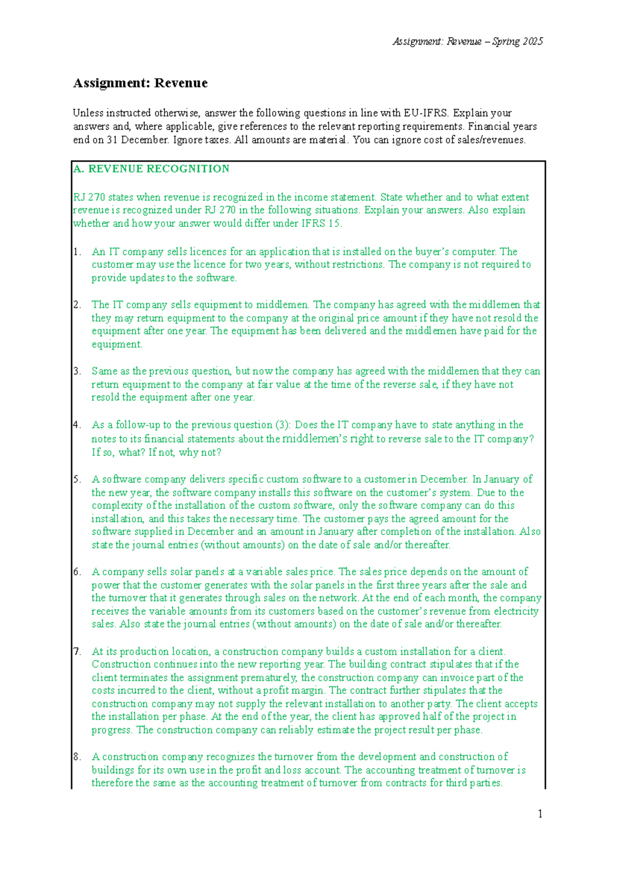 Case Study: Revenue Recognition Analysis VJ25 - Studeersnel