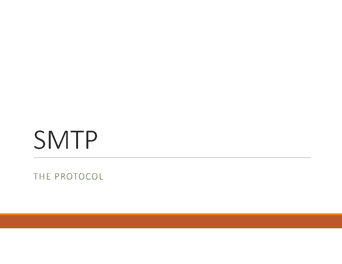 Lec6 - Understanding SMTP protocol and messaging components - Studocu