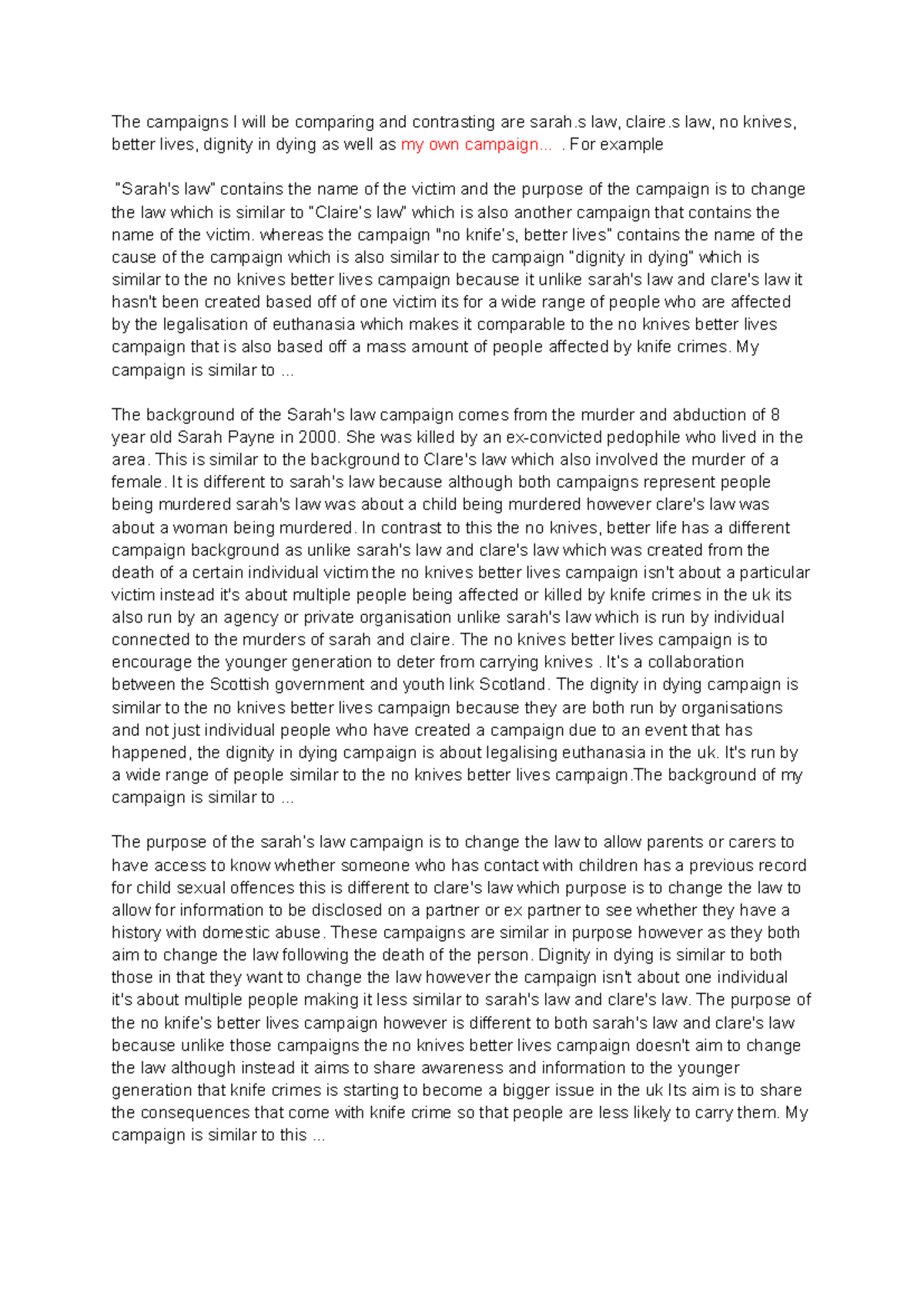 Comparative Analysis of Campaigns: Sarah's Law, Claire's Law, and More ...