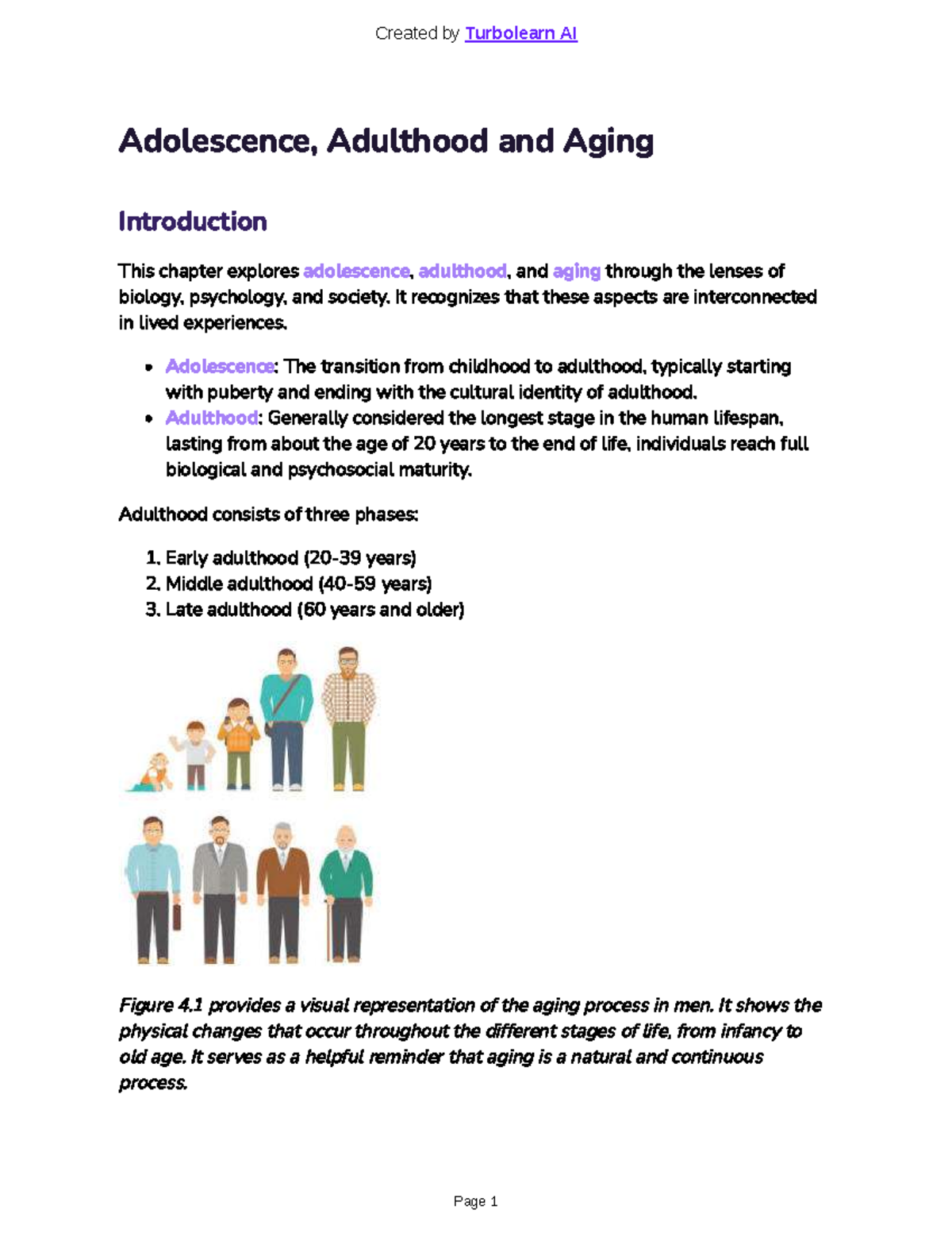 Development part 2 - Psych - Adolescence, Adulthood and Aging ...