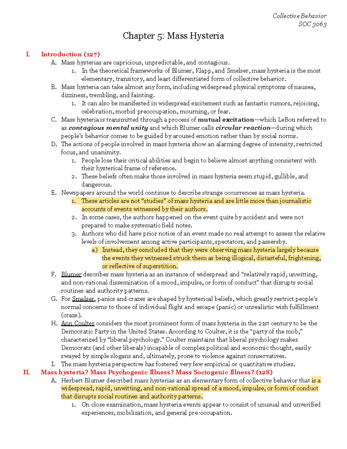 SOC 3063 | Collective Behavior | Chapter 5: Mass Hysteria - SOC 3063 Chapter 5: Mass Hysteria I ...