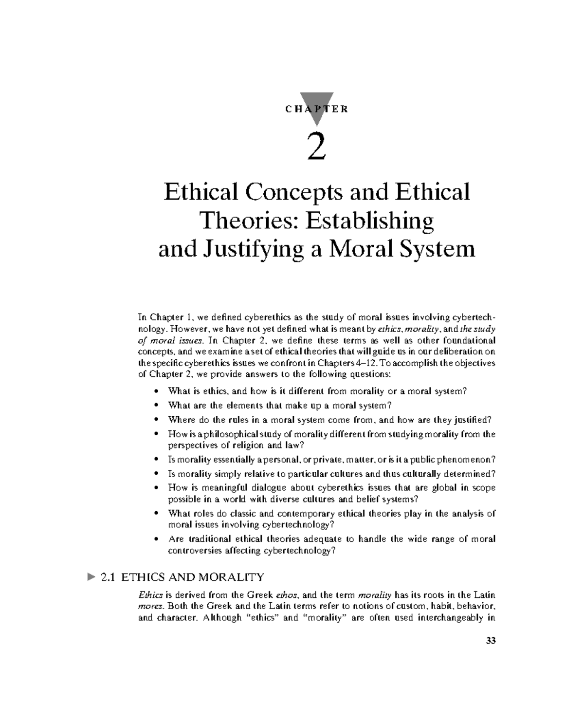 Herman Tavani - Ethical Concepts & Theories: Defining Morality and Ethics - Studocu