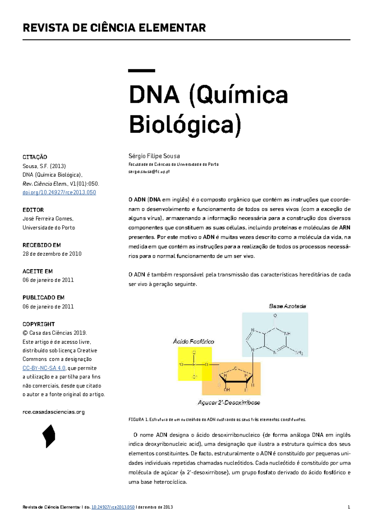 DNA (Química Biológica) - Estrutura e Função do ADN - Studocu