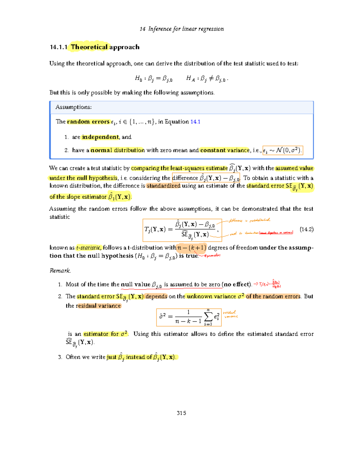 Inference for Linear Regression: Theoretical Approach (DS 23) - Studocu