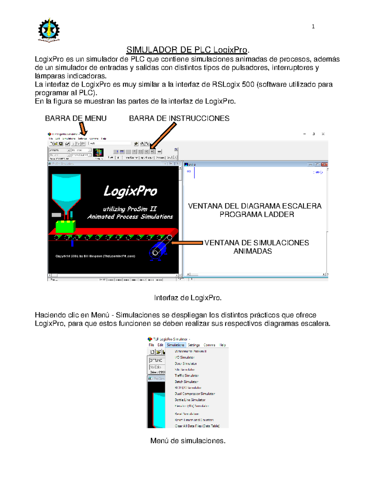 Simulador DE PLC LogixPro: Guía de Uso y Prácticas Esenciales - Studocu