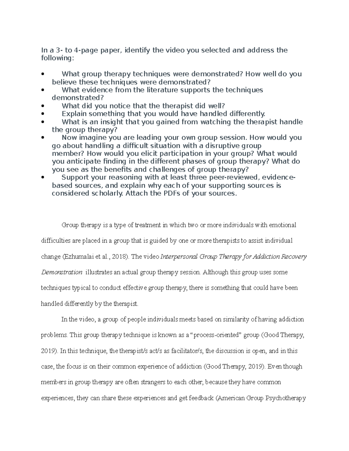 Group Therapy Techniques and Insights: A Comprehensive Analysis - Studocu