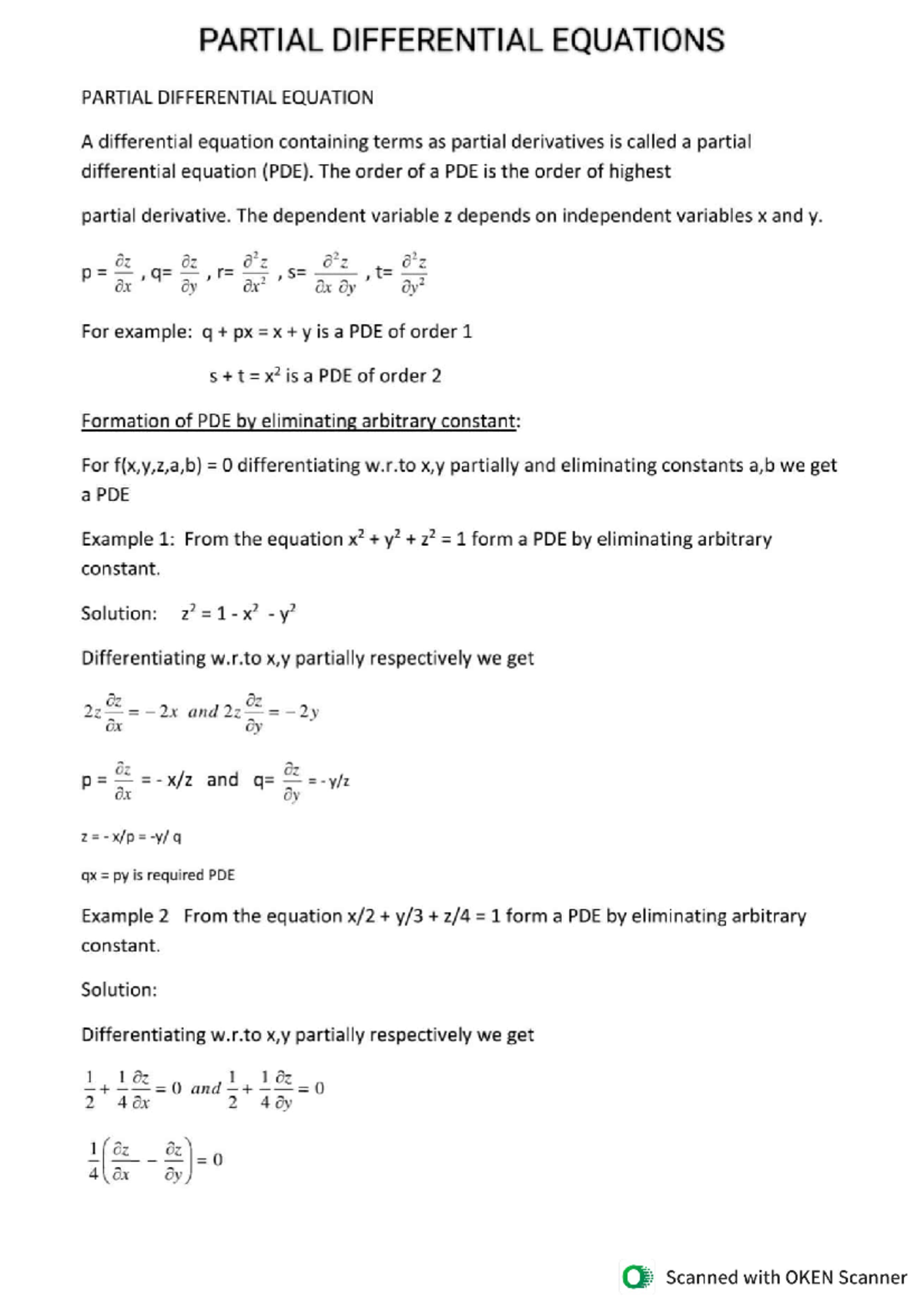 Partial Differential Equations - Mathematics - Studocu