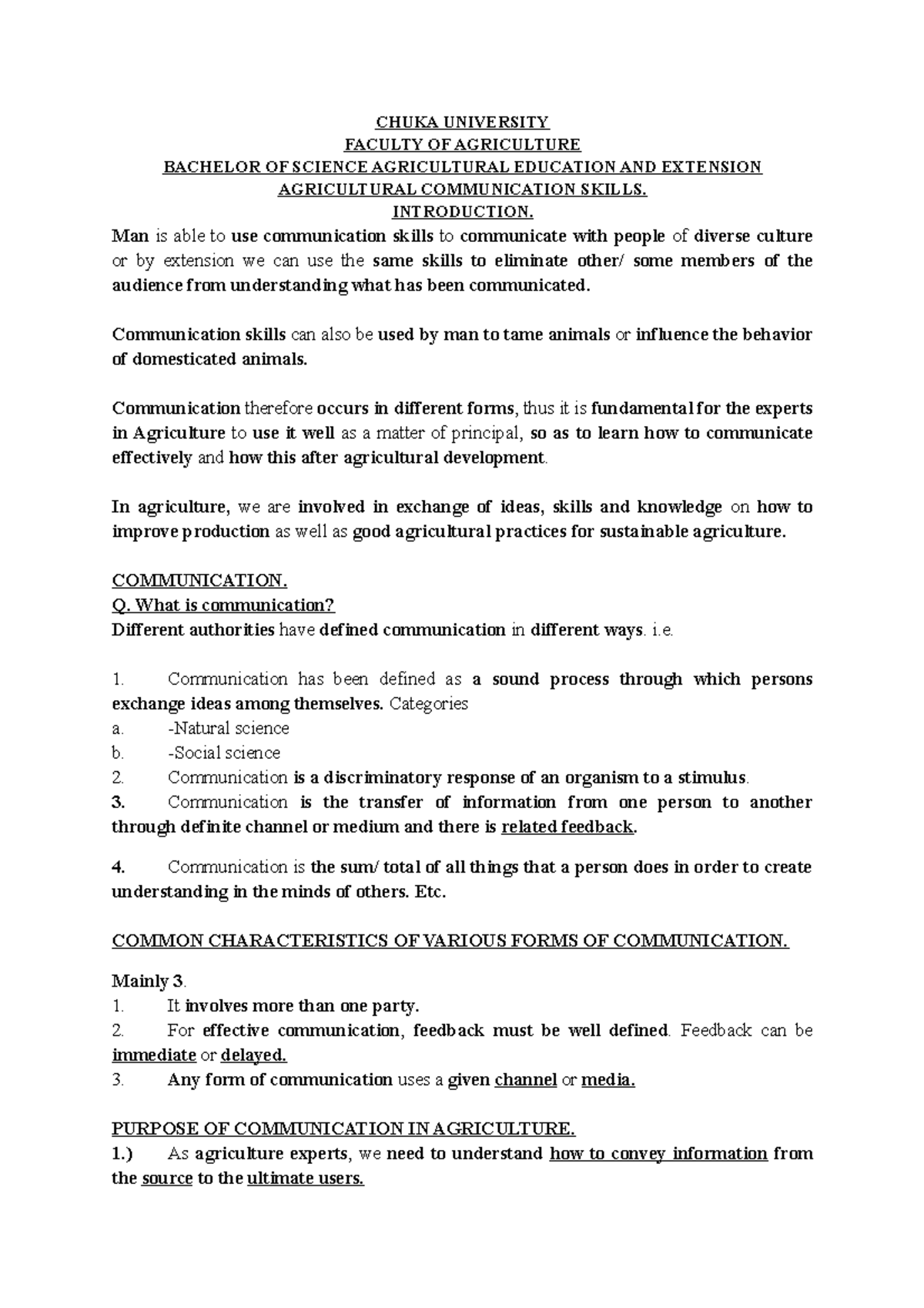 Agricultural Communication Skills - AGRC 202: Study Notes & Key ...