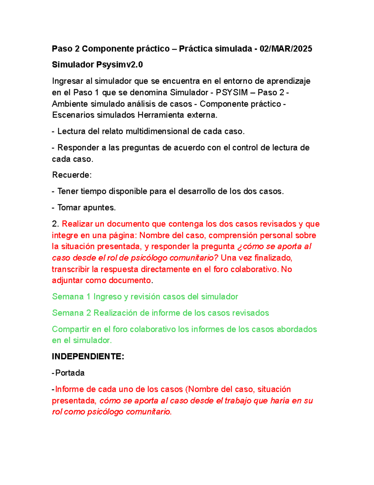 2. Comunidad - IMPORTANTE - Paso 2 Componente práctico – Práctica ...