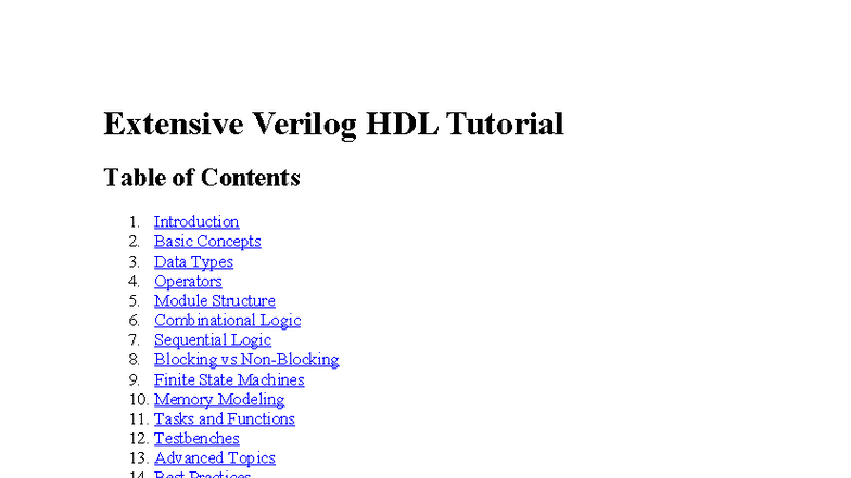 System Verilog HDL Tutorial: Comprehensive Guide and Overview - Studocu