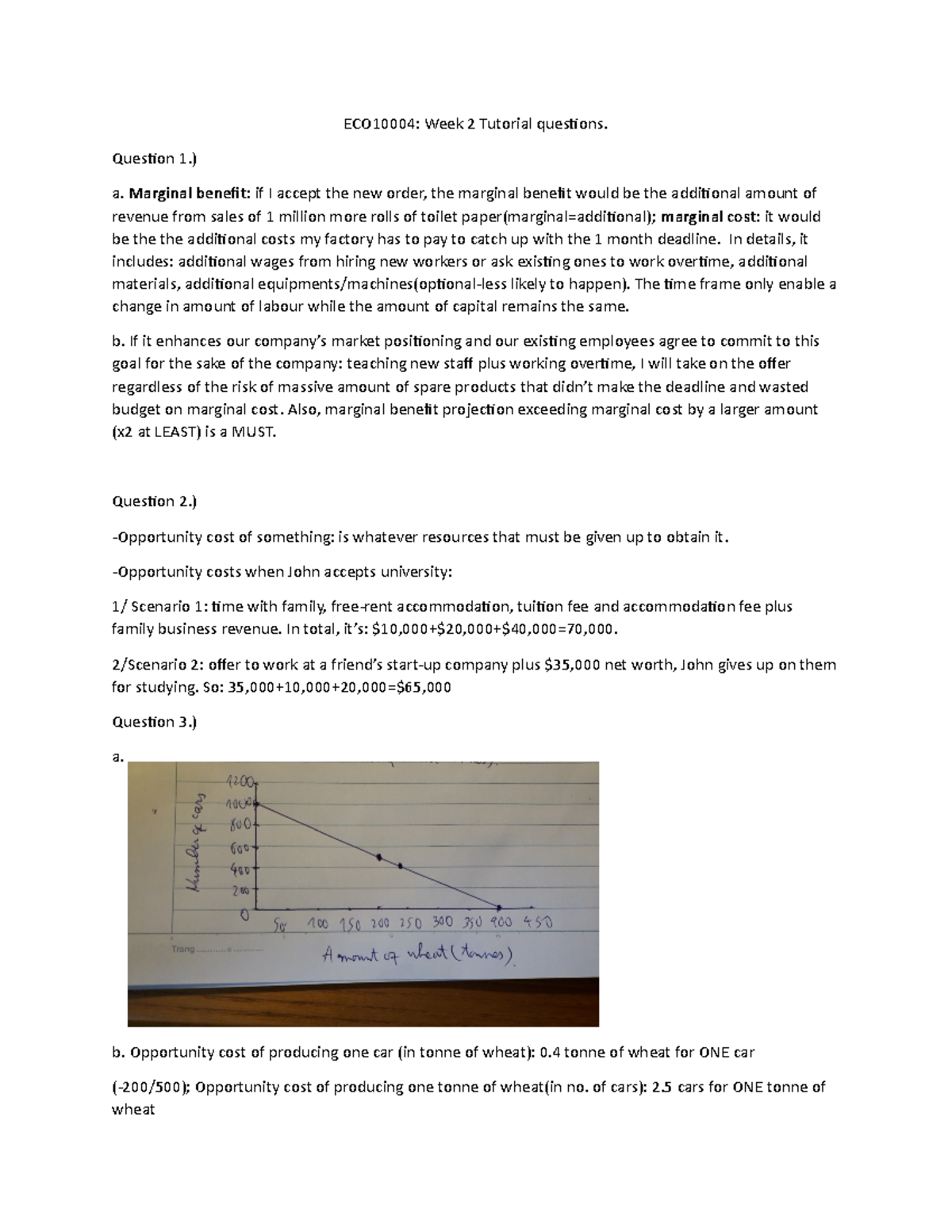 ECO10004-week 2 - simple stuff - ECO10004: Week 2 Tutorial questions ...