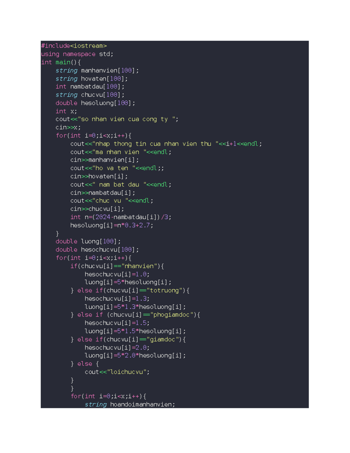 Include - hihi - #include using namespace std; int main(){ string ...