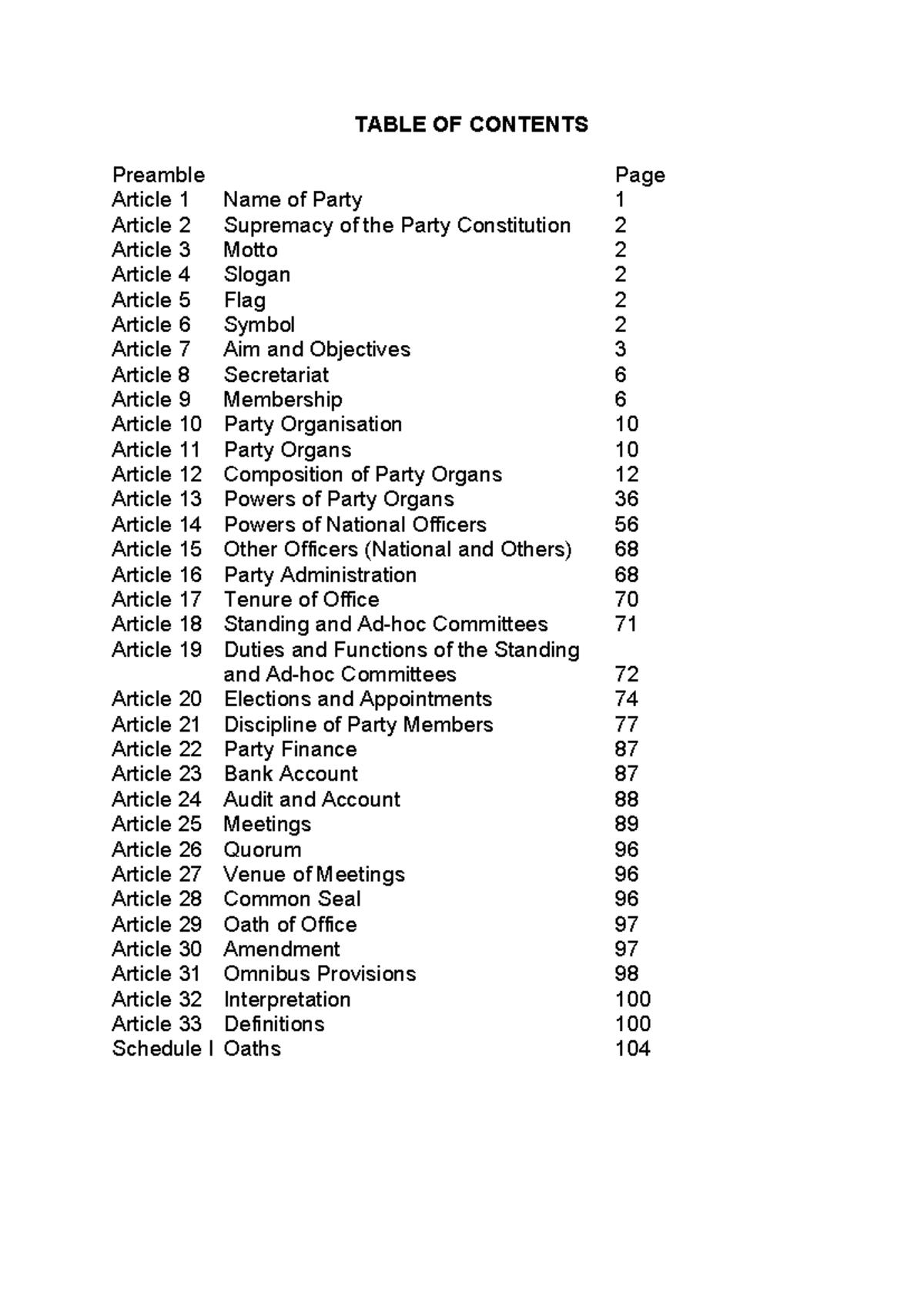 APC Constitution: Comprehensive Guide to Party Structure and Governance ...