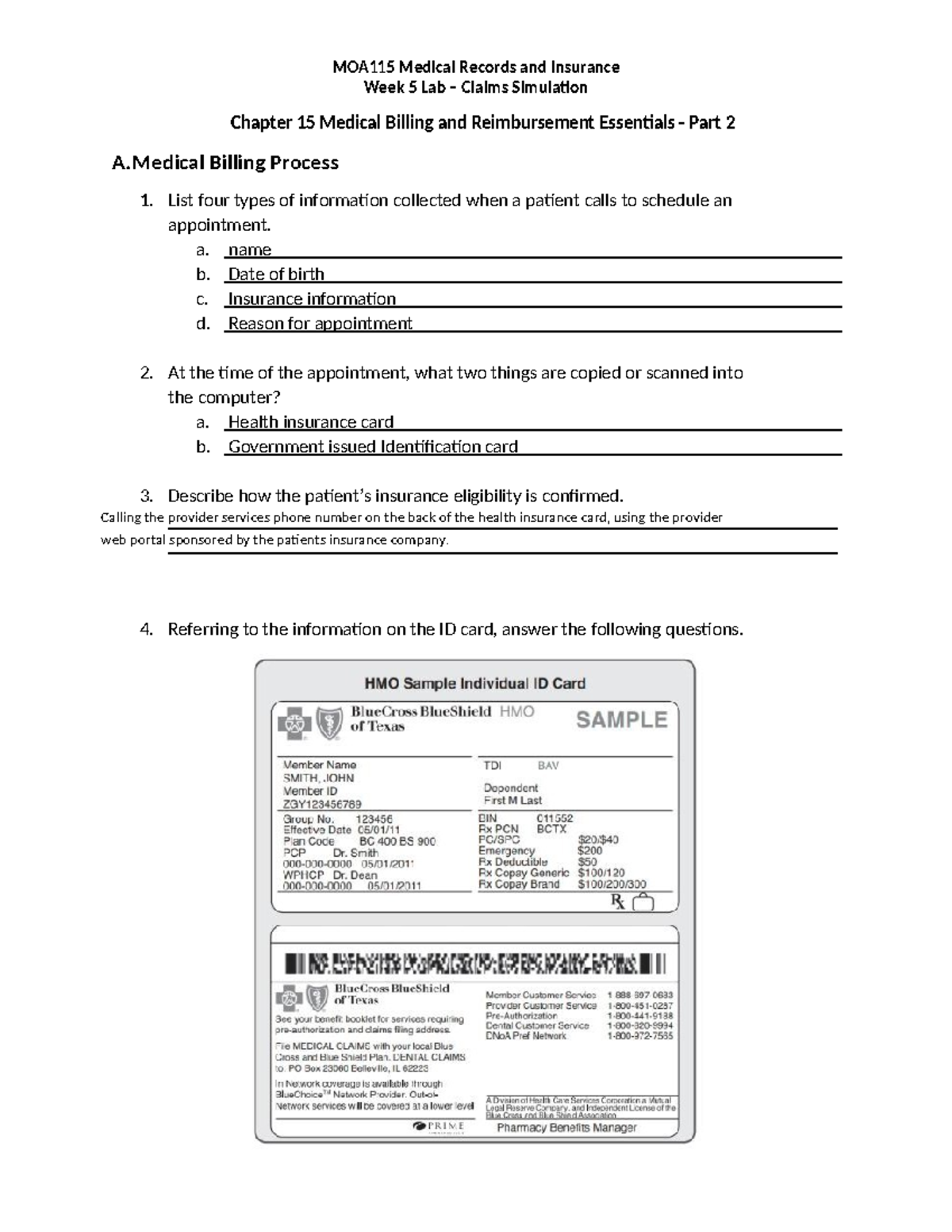 Week 5 Online Lab 15e - Week 5 Lab – Claims Simulation Chapter 15 ...