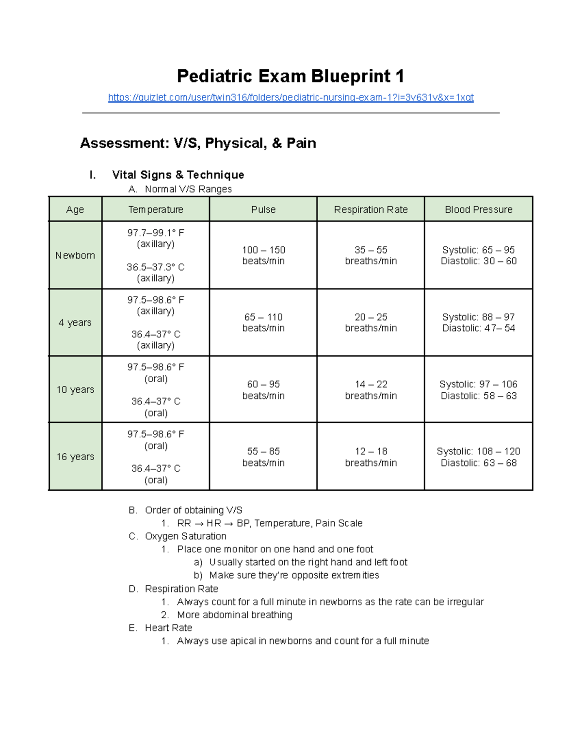 Pediatric Nursing Exam Study Guide: Growth, Development & Health - Studocu