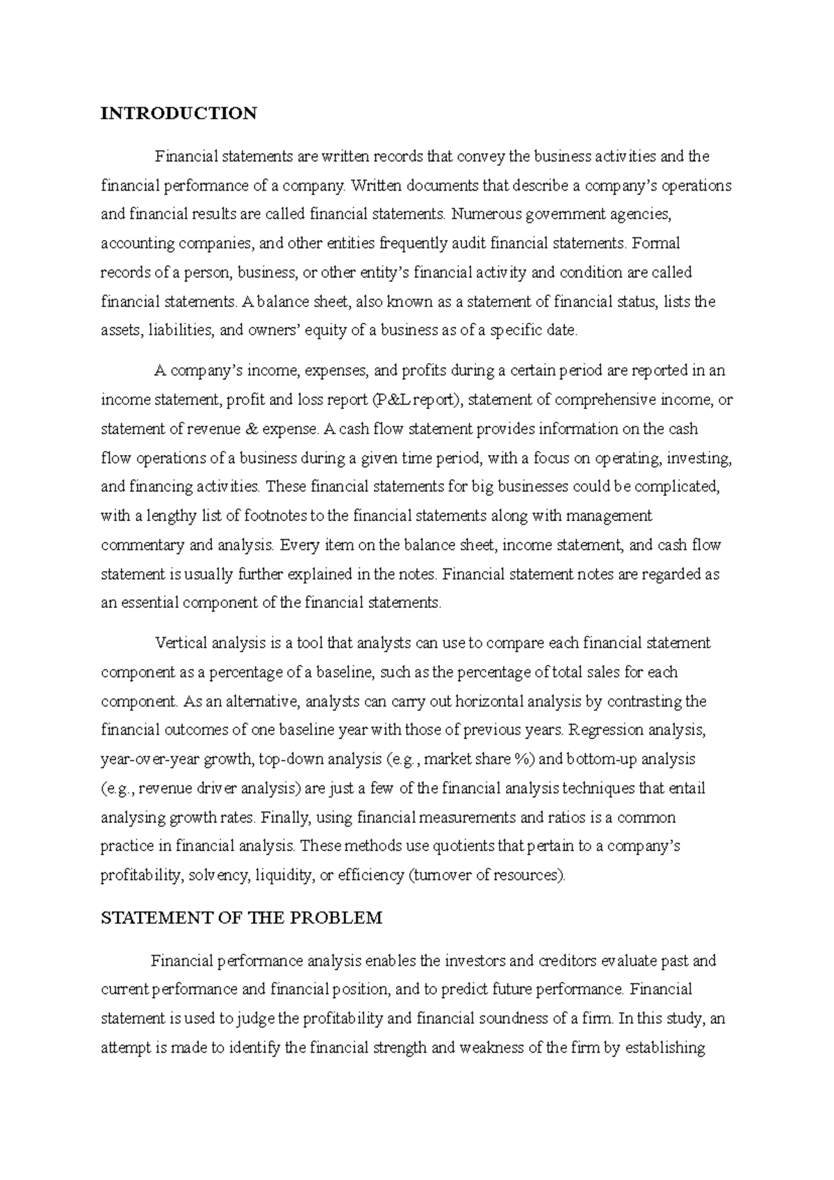 Analysis of Financial Performance: AAVIN Cooperative Milk Society - Studocu