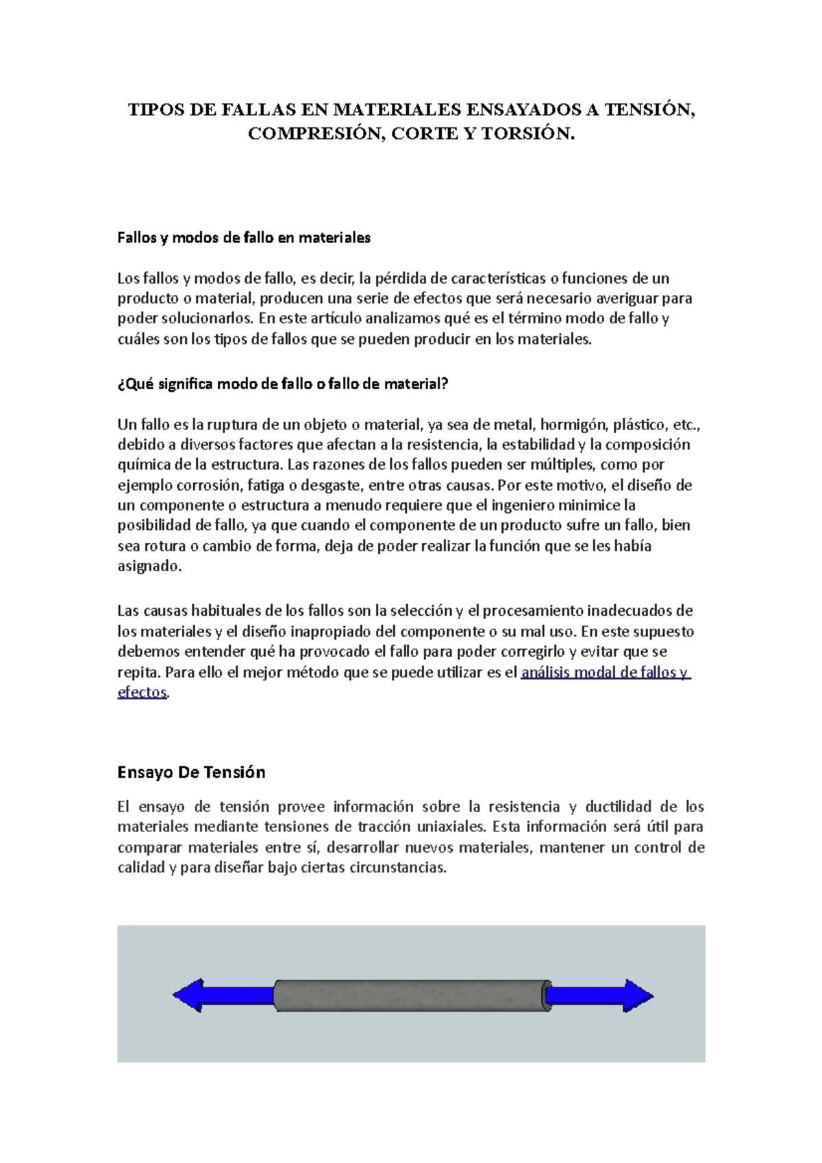 Tipos DE Fallas EN Materiales Ensayados A Tensión - TIPOS DE FALLAS EN ...